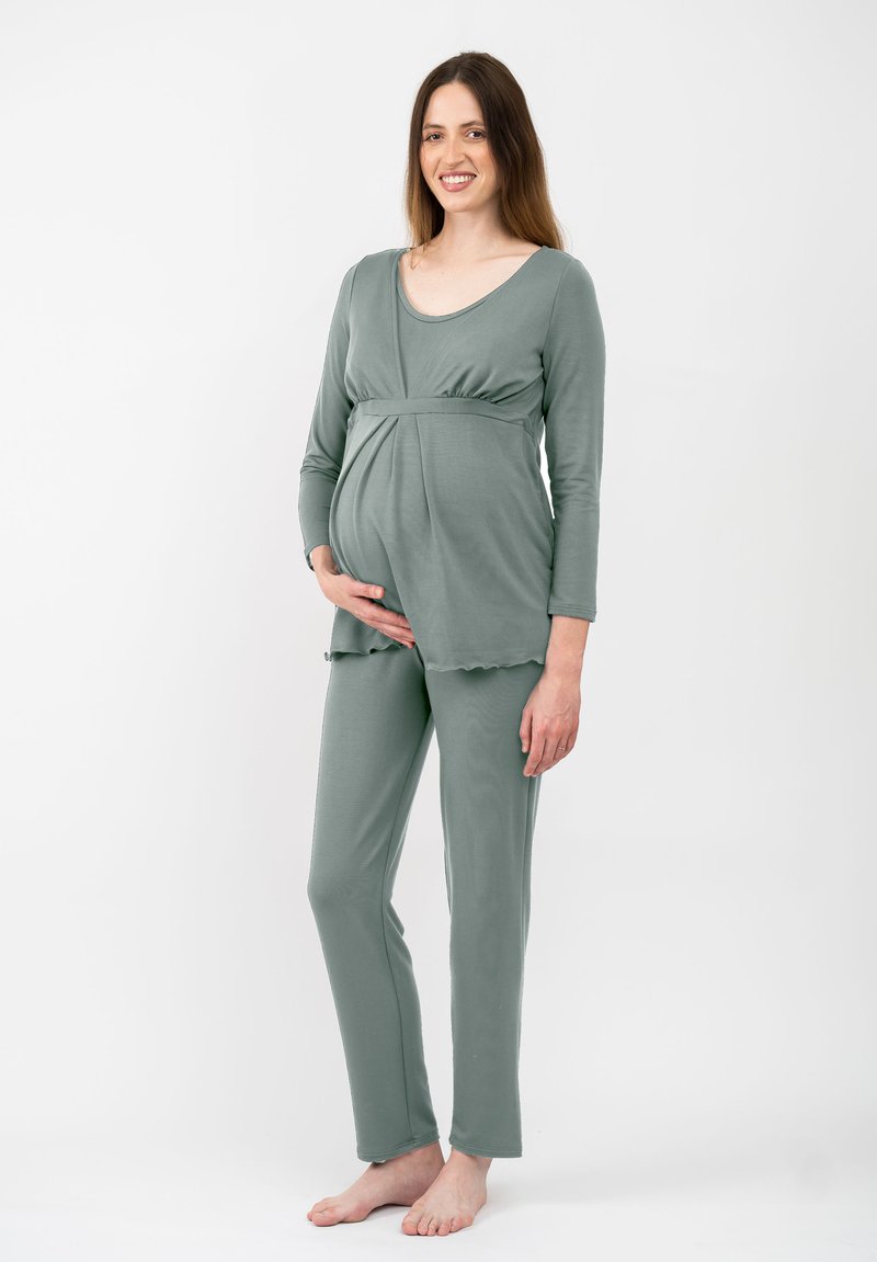 Cool Mama MATERNITY NURSING PYJAMAS 2 IN 1 BASIC - Pyjama - olive/oliv ...