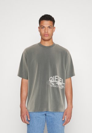 Diesel T BOGGY MEGOVAL D - T-shirt print - black/zwart - Zalando.nl