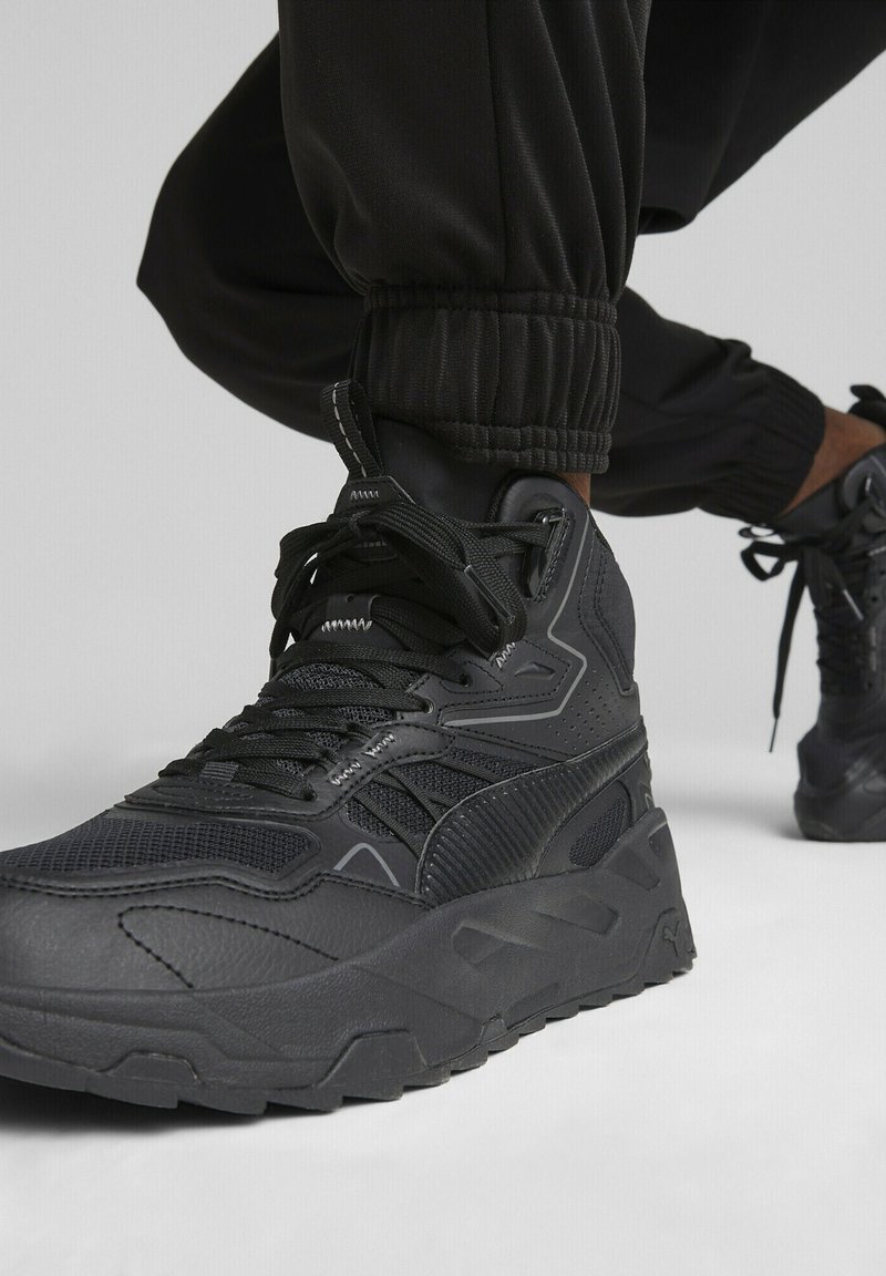 Puma TRINITY MID HYBRID - Sneaker high - black blackcool dark gray ...