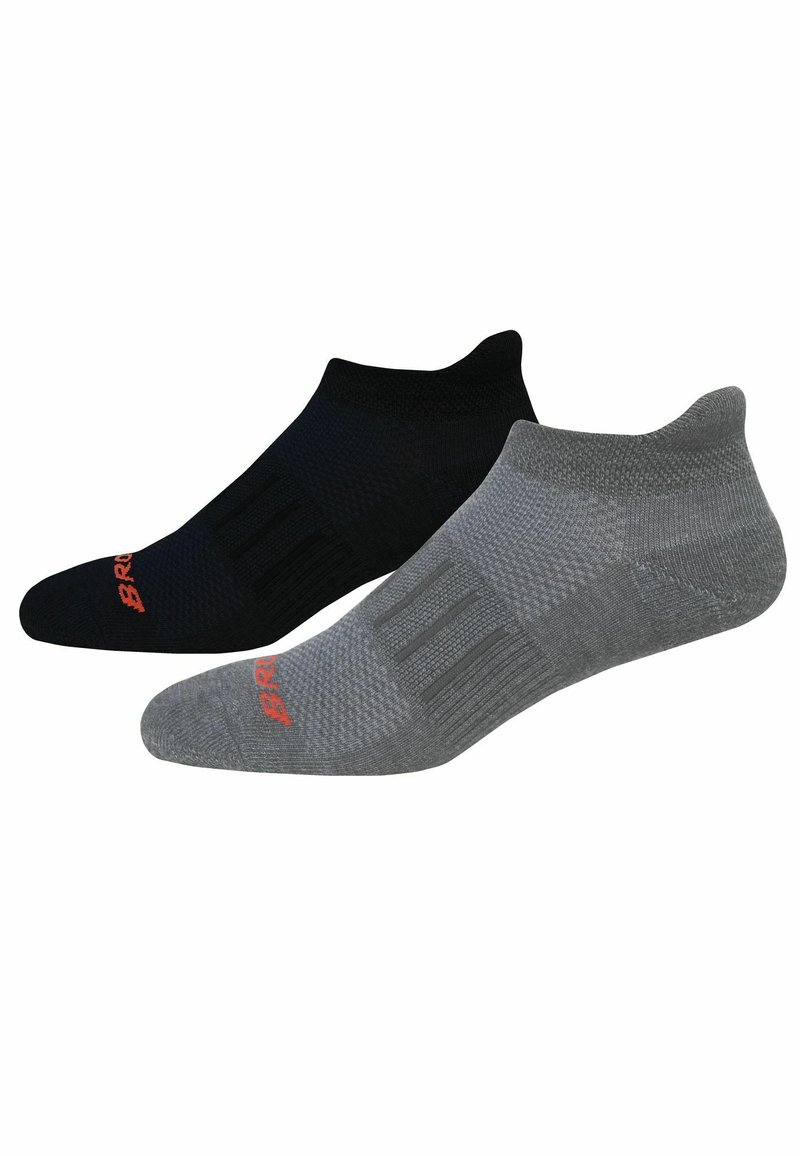 Brooks GHOST MIDWEIGHT 2-PACK - Sports socks - grey flame/black flame ...