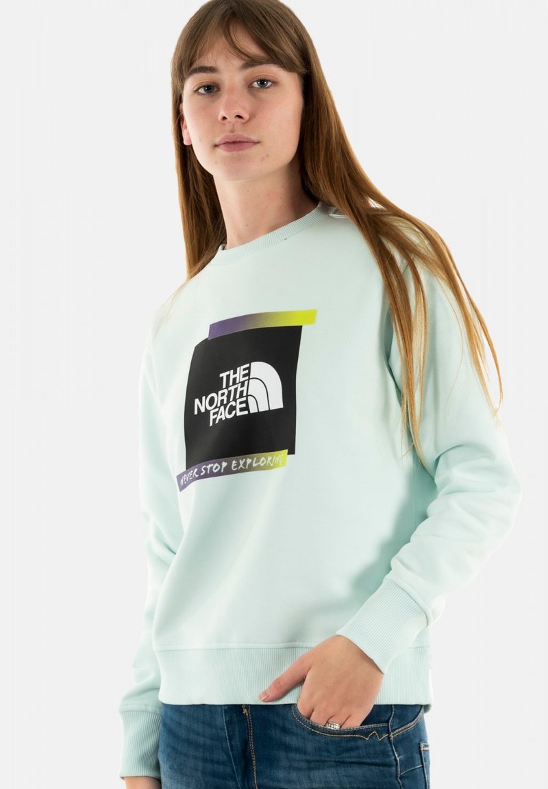 The North Face GRAPHIC CREW - Sweatshirt - skylight blue/bleu clair ...