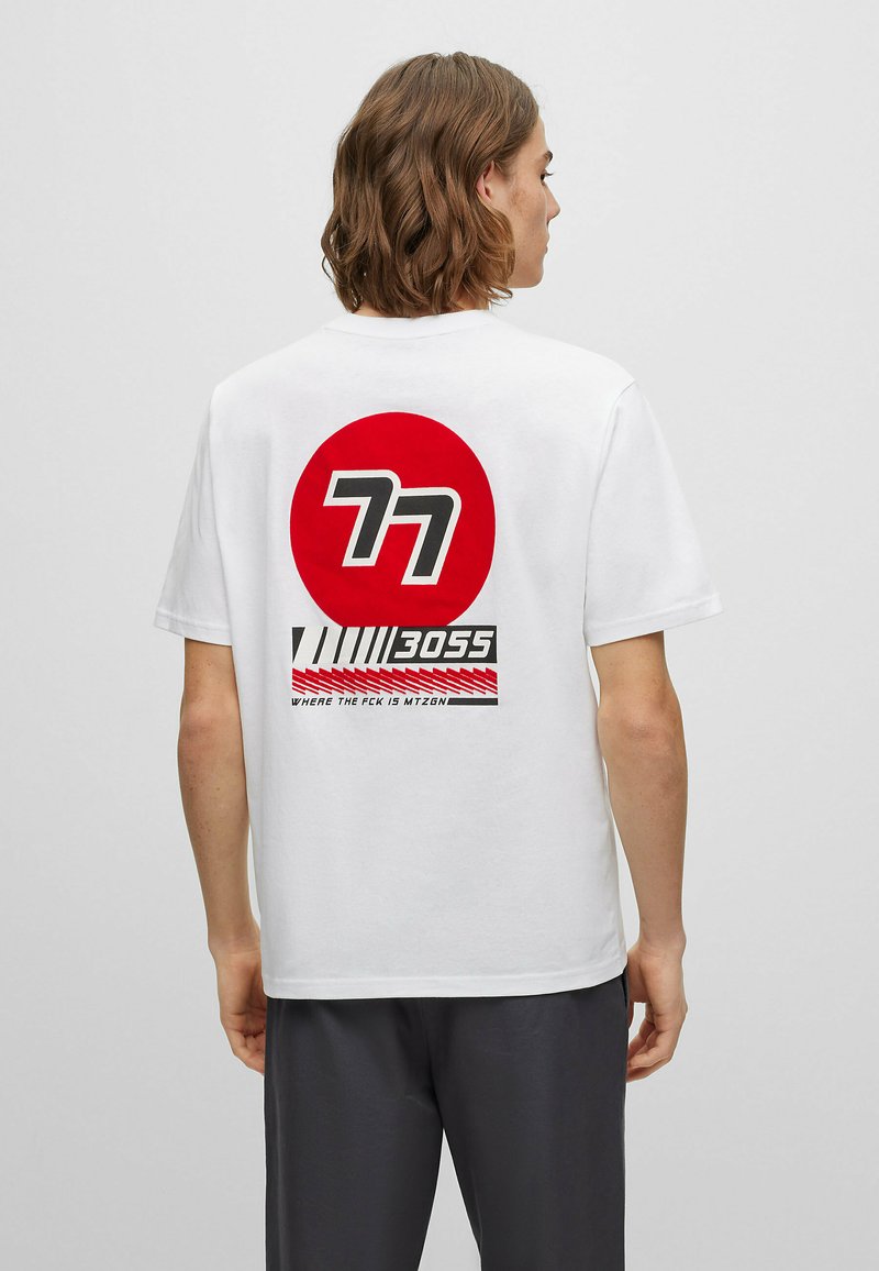 BOSS TEESEVENFLASH - T-Shirt print - natural one/weiß - Zalando.at