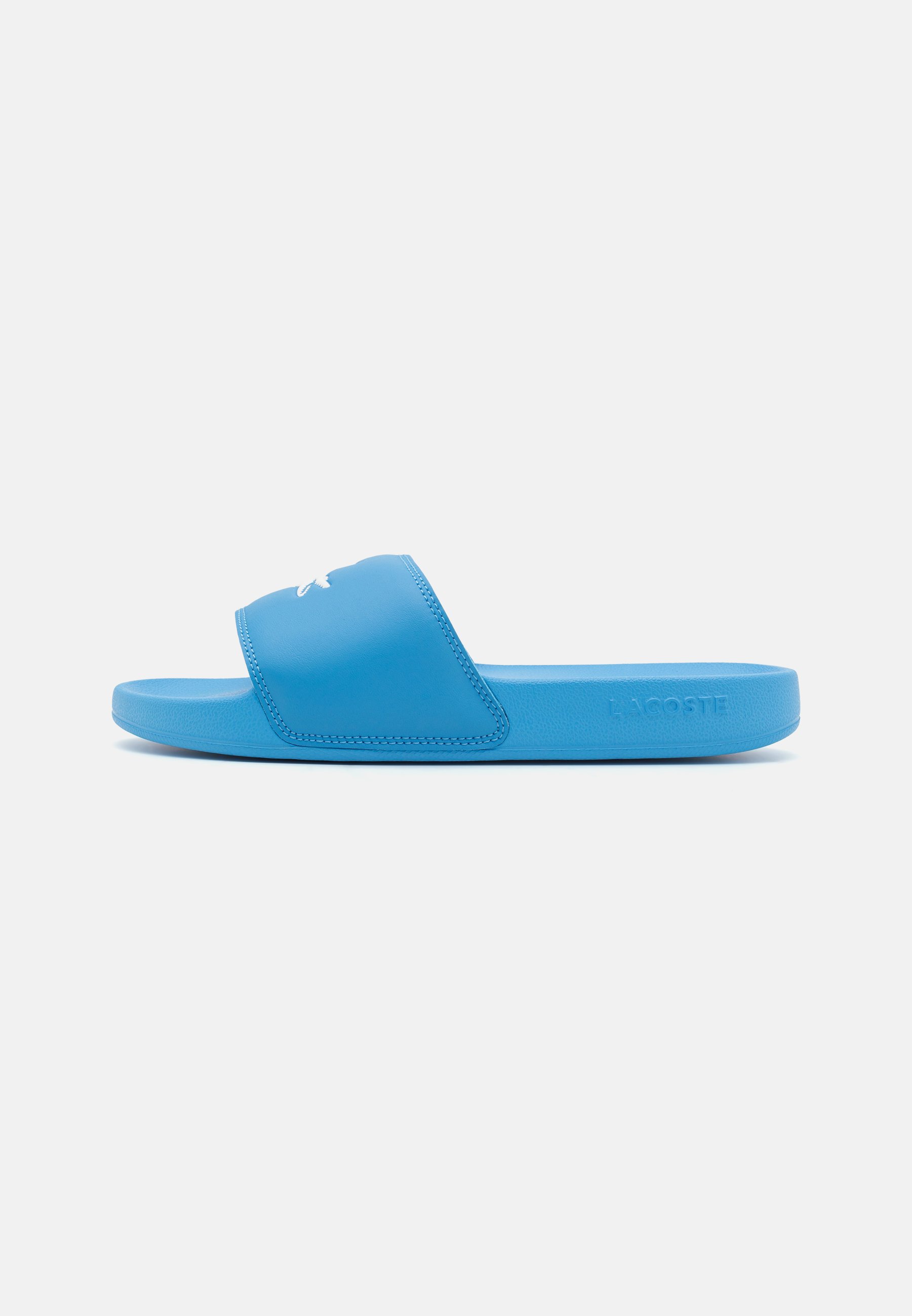 Blue lacoste slides store