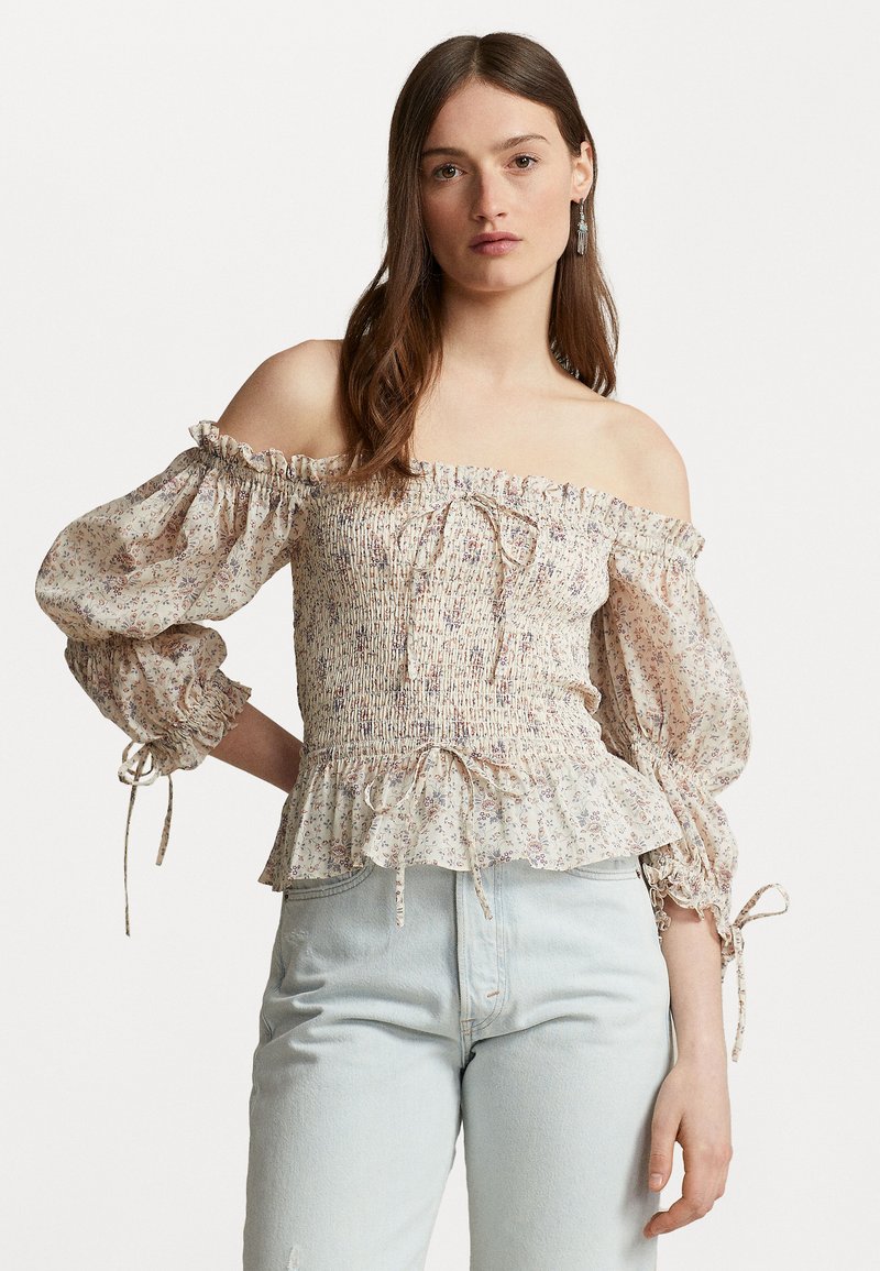 Polo Ralph Lauren SHORT SLEEVE BLOUSE - Blouse - berry floral/pink ...
