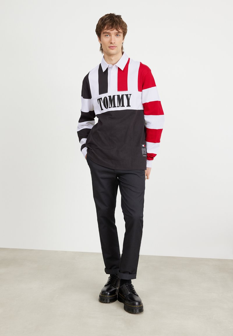 Tommy Jeans ARCHIVE RUGBY UNISEX - Long sleeved top - black/multi/black ...
