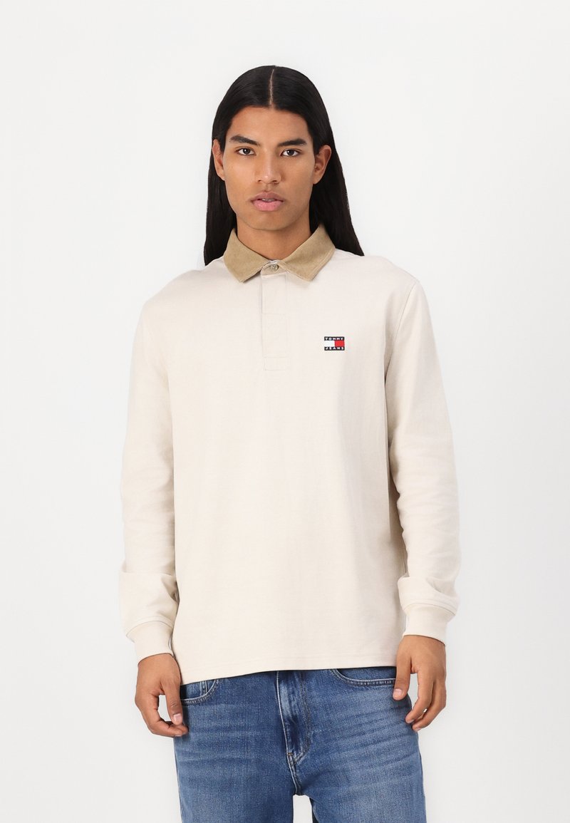 Tommy Jeans MIX RUGBY - Long sleeved top - newsprint/beige - Zalando.ie