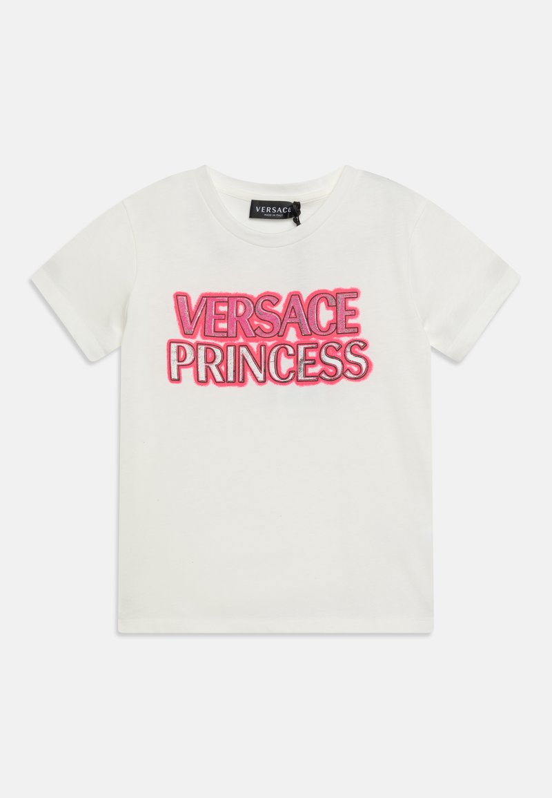 Versace Princess Unisex T Shirts Med Print Bianco Fuxia Hvit