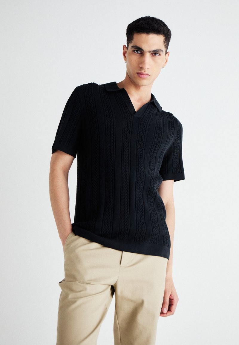 Abercrombie & Fitch SOLID SWOLO - Poloshirts - casual black/sort ...