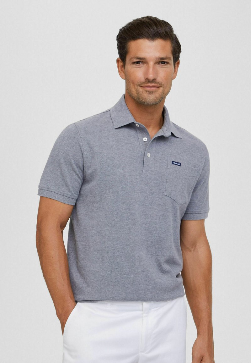 Façonnable POCKET POLO - Polo - light grey marl/gris clair - ZALANDO.FR