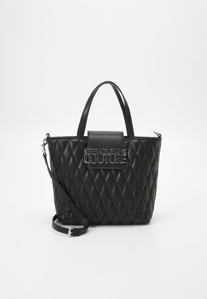 Versace Jeans Couture RANGE LOGO LOOP BAG - Bolso de mano - black/negro ...