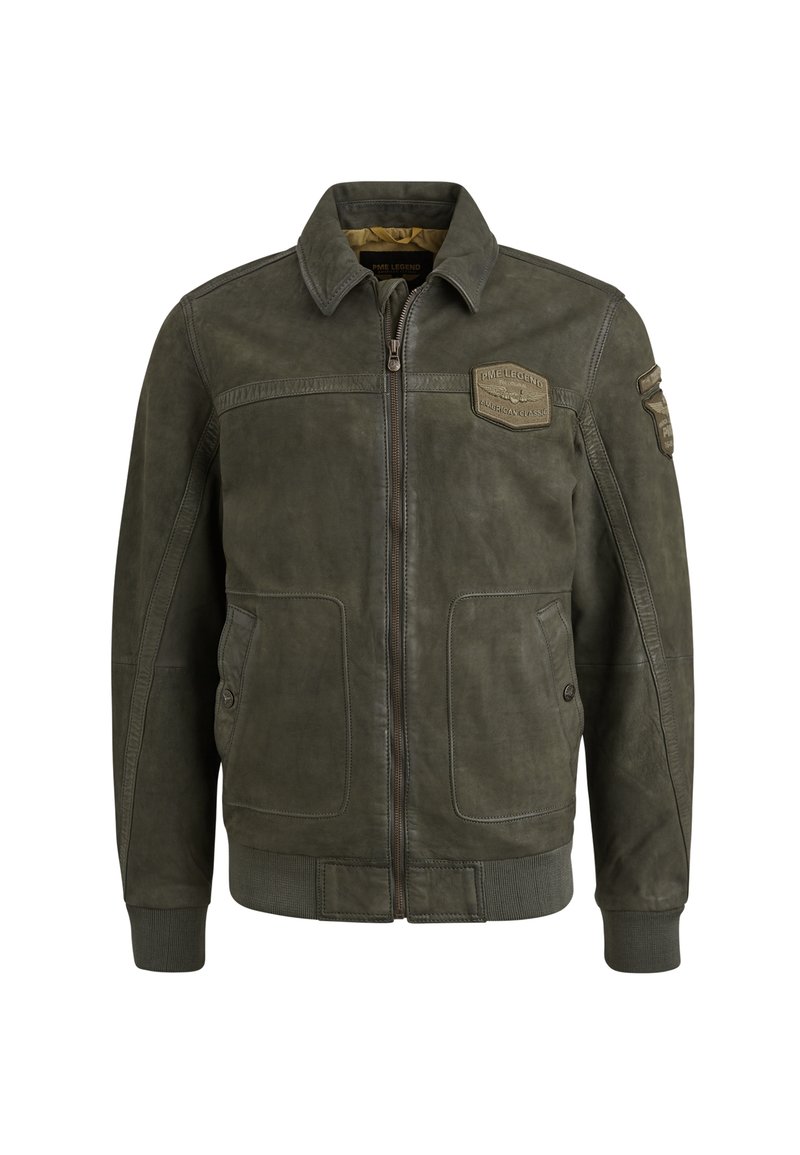 PME Legend SUMMER HUDSON - Veste en cuir - olive night/olive - ZALANDO.FR