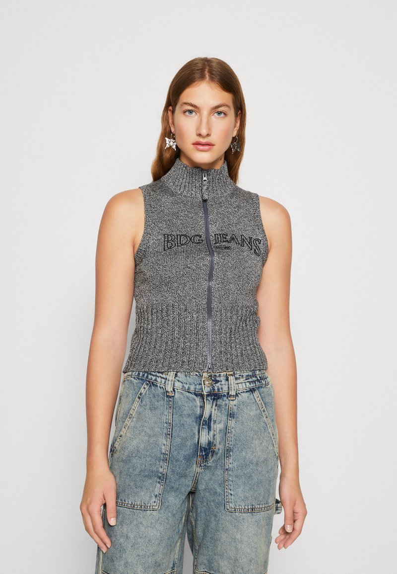BDG Urban Outfitters SLEEVELESS ZIP THRU - Vest - charcoal/grå - Zalando.no