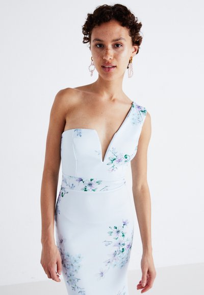 WAL G. V NECK RUFFLE SLEEVE MIDI DRESS - Kokteilikleit/peokleit - black ...