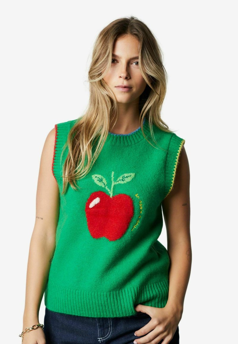 Next REGULAR FIT - CREW NECK SLEEVELESS - Top - green red apple graphic ...