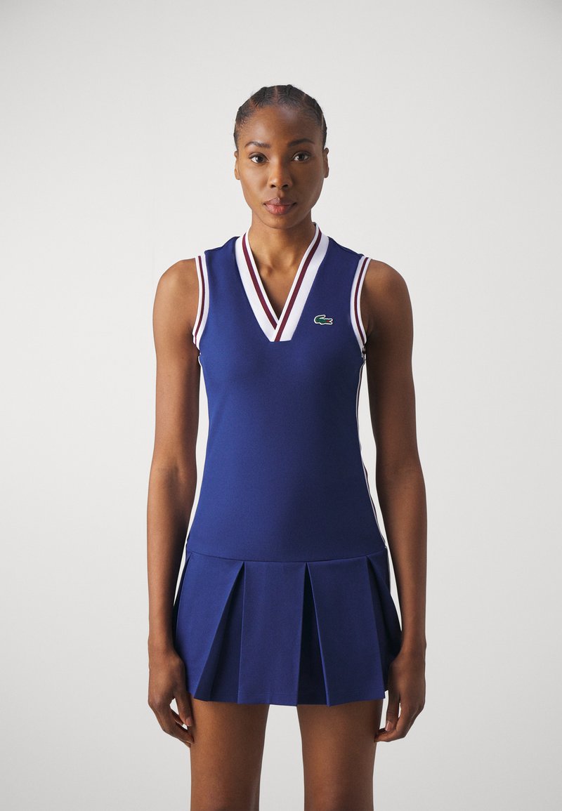 Lacoste Sport TENNIS DRESS HERITAGE - Jurken - bleu marine/bordeaux ...