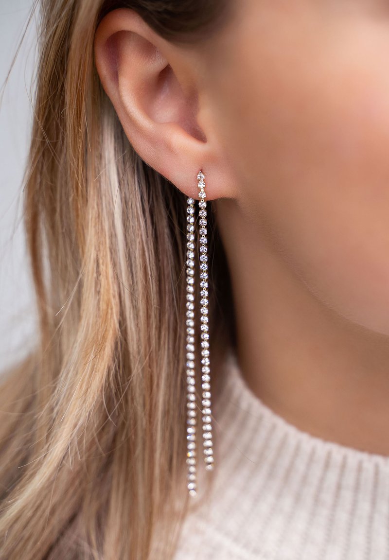 My Jewellery WITH STRINGS OF RHINESTONES - Boucles d'oreilles - gold ...