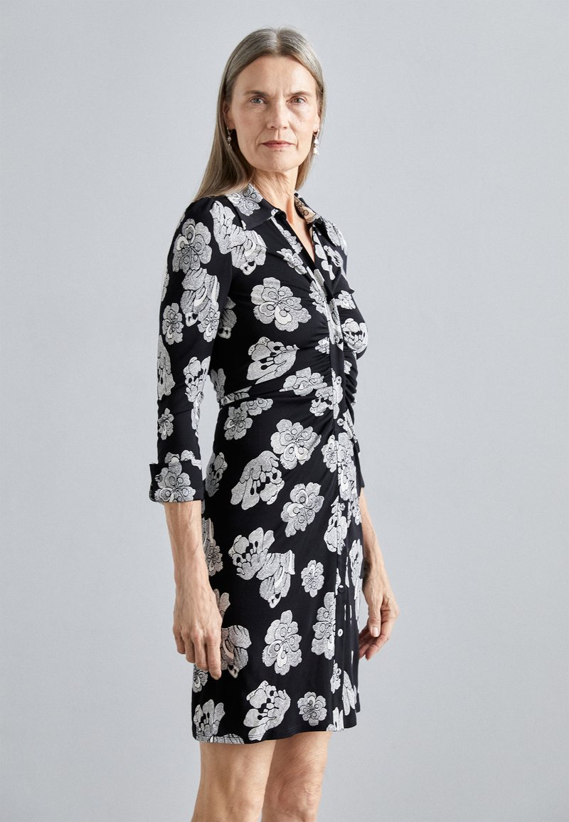Diane von Furstenberg SHESKA DRESS - Vestito di maglina - black/white/nero - Zalando.it