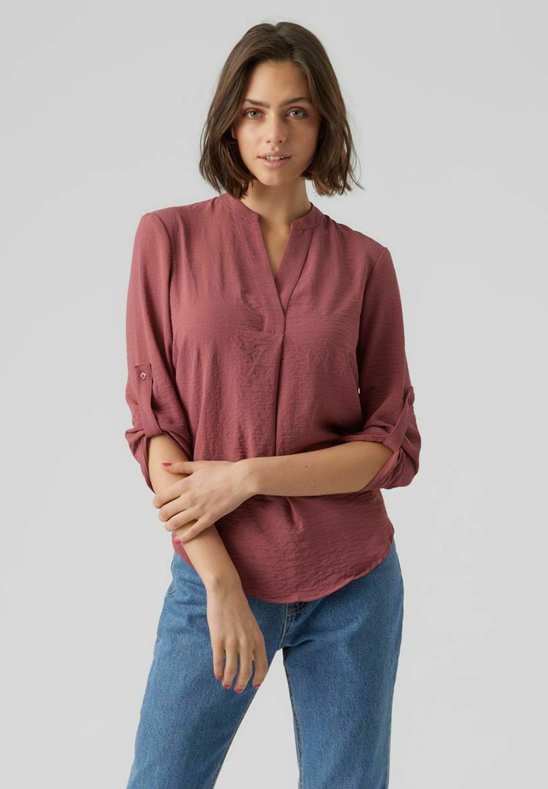 Vero Moda MIT 3/4 ÄRMELN V-AUSSCHNITT - Bluse - dry rose/rosa - Zalando.de