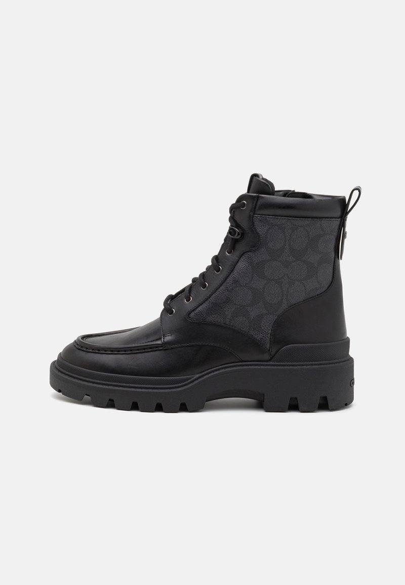 Coach CONNOR SIGNATURE BOOT - Lace-up ankle boots - black - Zalando.ie
