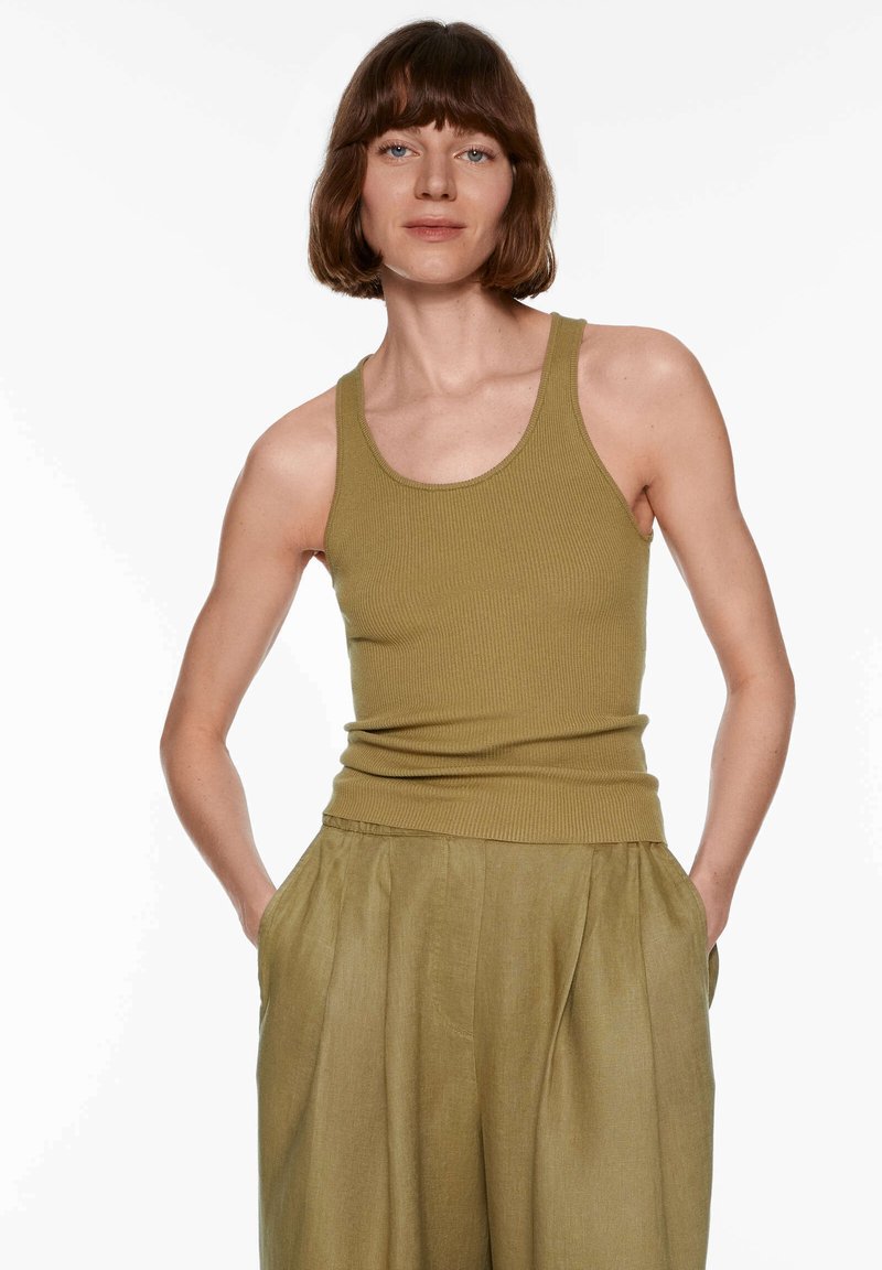 OYSHO SLEEVELESS - Top - mottled green/grün-meliert - Zalando.de