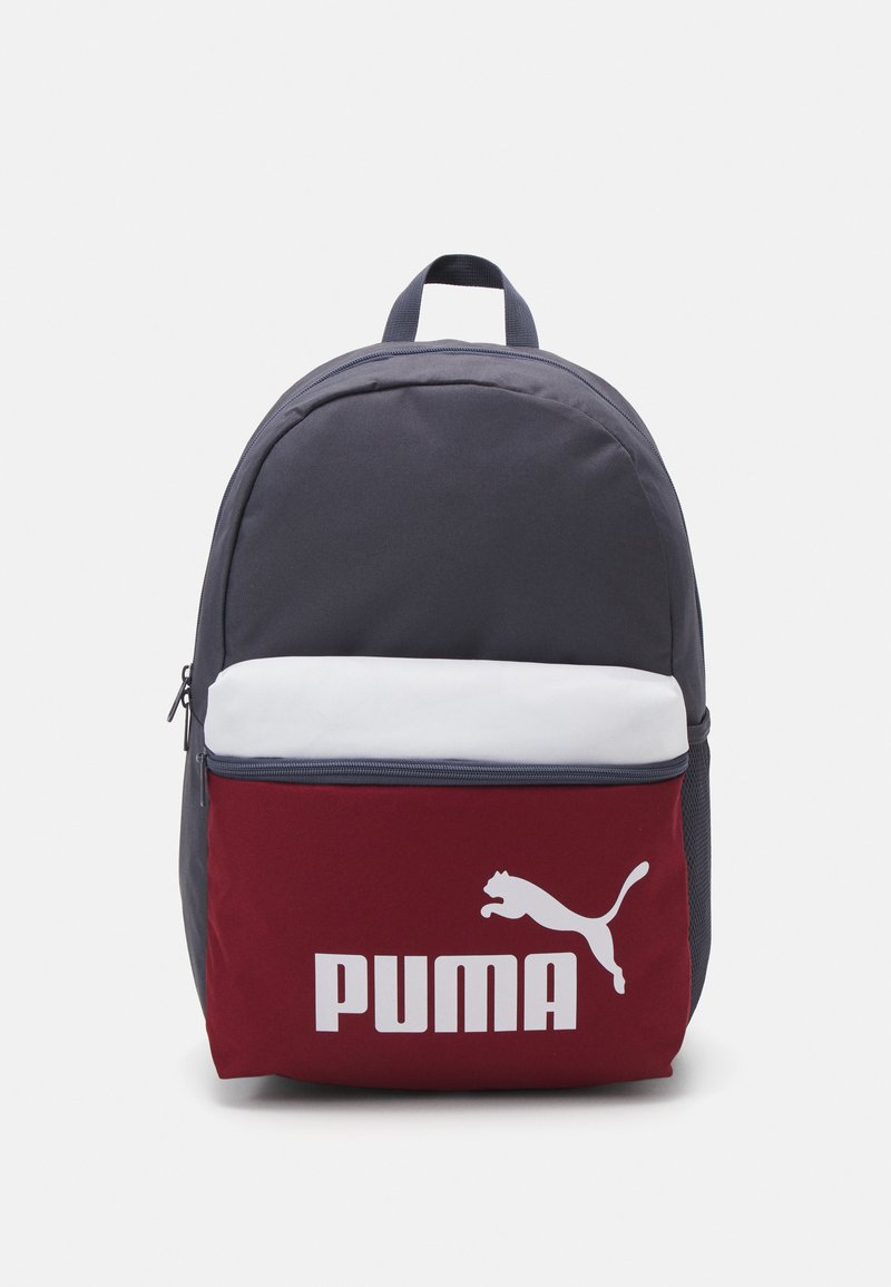 Puma PHASE BACKPACK UNISEX - Rucksack - mineral gray/intense red/grey ...