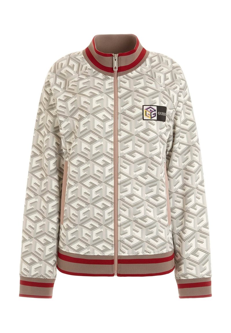 Guess MIT G-CUBE-LOGO - Sweat zippé - mehrfarbig/weiß/blanc - ZALANDO.FR