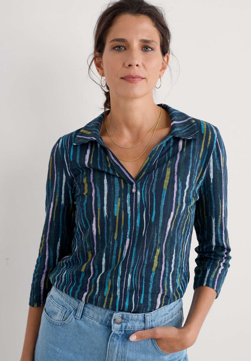 Seasalt Cornwall WAVECREST - Langarmshirt - navy painterly stripe maritime/dunkelblau - Zalando.ch