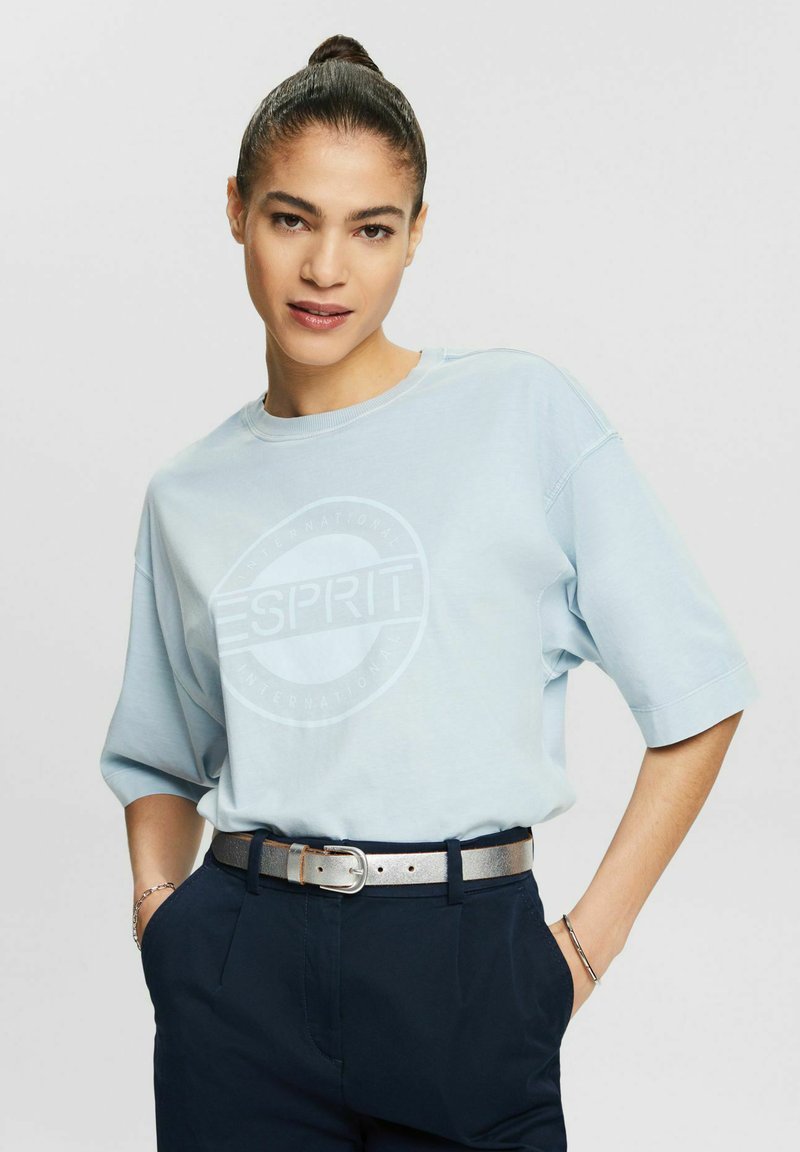 Esprit LOGO AUS - T-shirt print - light blue/lichtblauw - Zalando.be