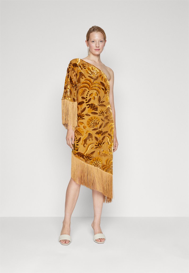 Farm Rio ONE SHOULDER FRINGE DRESS - Cocktailkleid/festliches Kleid ...