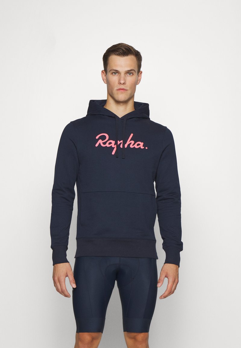 Rapha MENS LOGO HOODIE - Sweat à capuche - black iris/high-vis pink/bleu marine - ZALANDO.BE