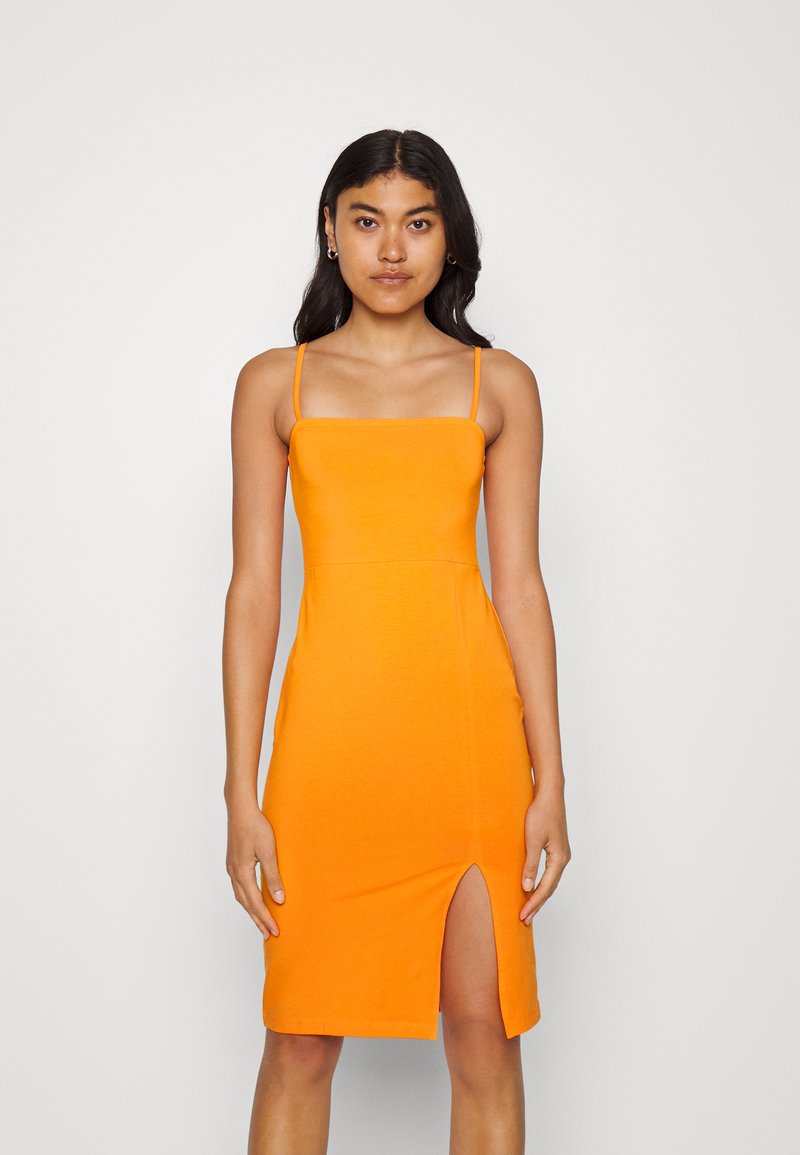 Even&Odd STRAPPY MINI BODYCON DRESS - Jerseykleid - orange/orange ...