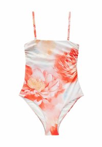 Next TUMMY CONTROL BANDEAU - Badedragt - coral pink floral/pink ...