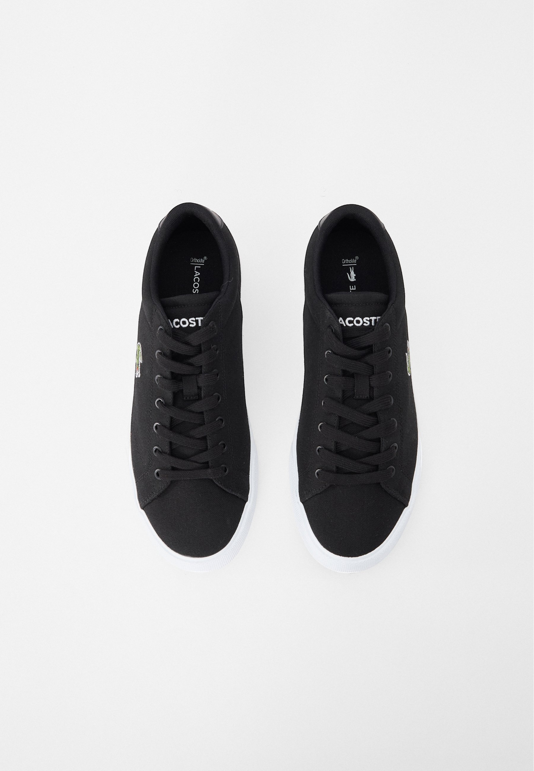 Lacoste black canvas shoes store