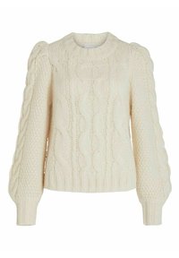 VILA ROUGE STRICK PUFFÄRMEL - Pullover - birch/beige - ZALANDO.BE