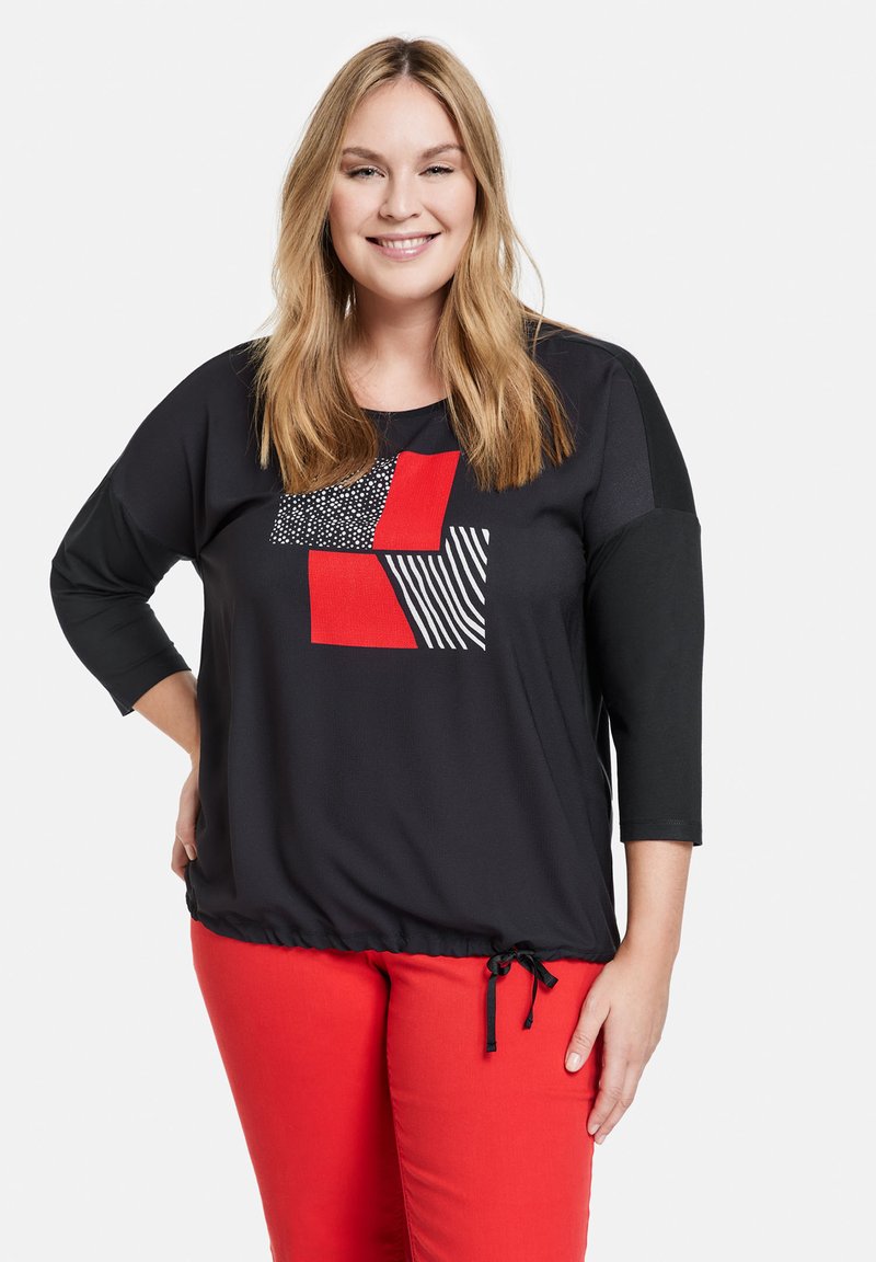 Samoon 3/4 ARM RUNDHALS - Camiseta de manga larga - navy gemustert/azul ...