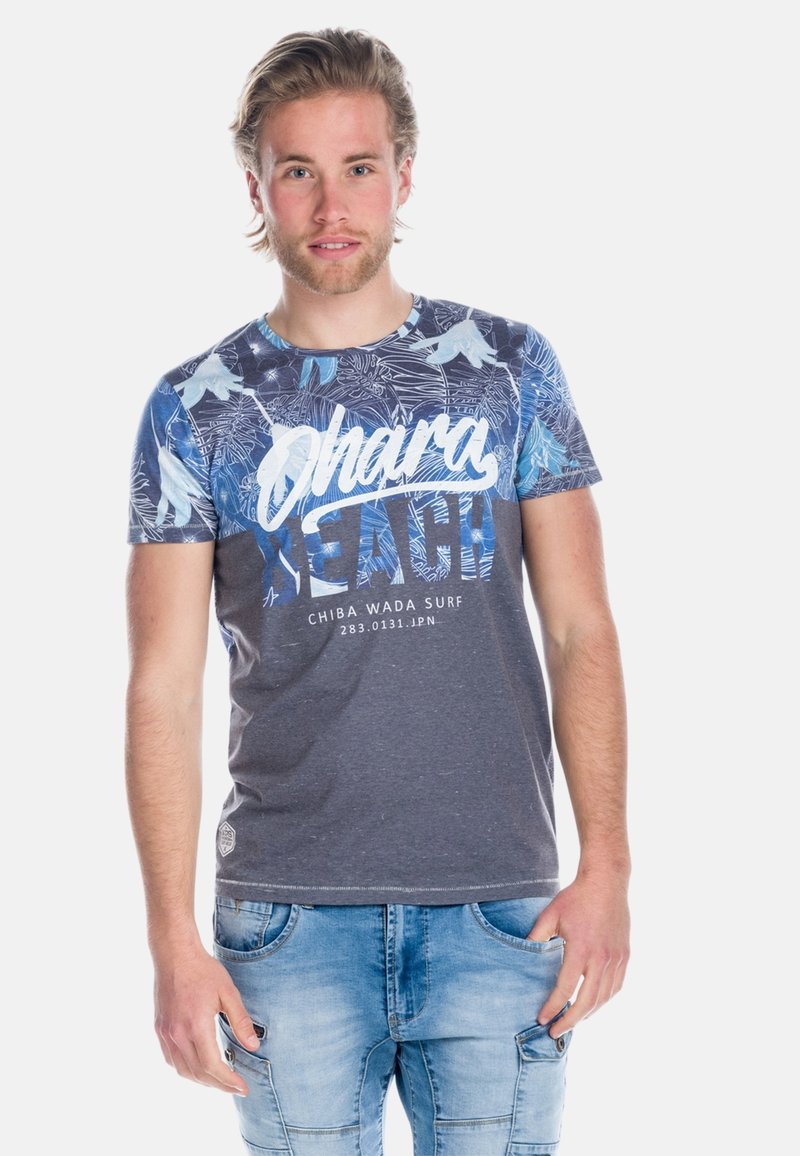 Koroshi PRINTED PALM TREES - T-Shirt print - navy/dunkelblau - Zalando.at