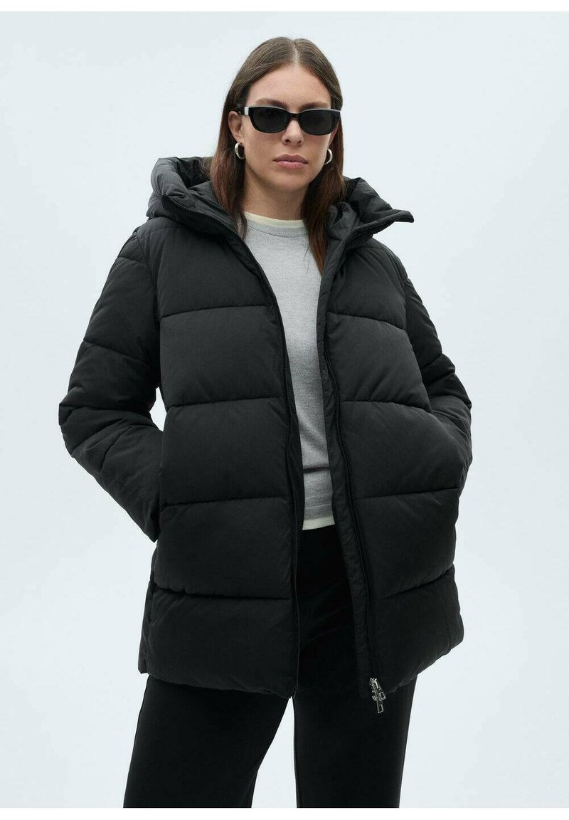 Mango Płaszcz zimowy/czarny - Zalando.pl