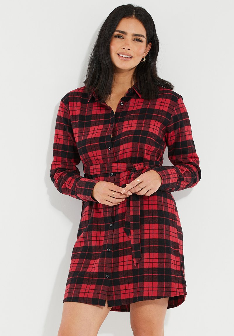 Threadbare PRESENT - Shirt dress - red - Zalando.ie