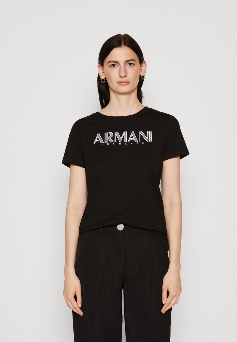 Armani Exchange Print T-shirt - black - Zalando.co.uk