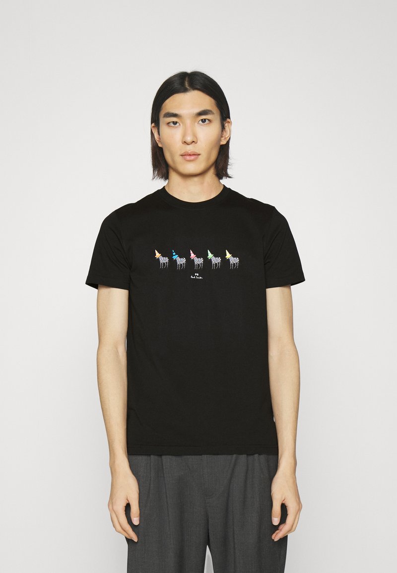 PS Paul Smith SLIM FIT ZEBRA CONES - Print T-shirt - black - Zalando