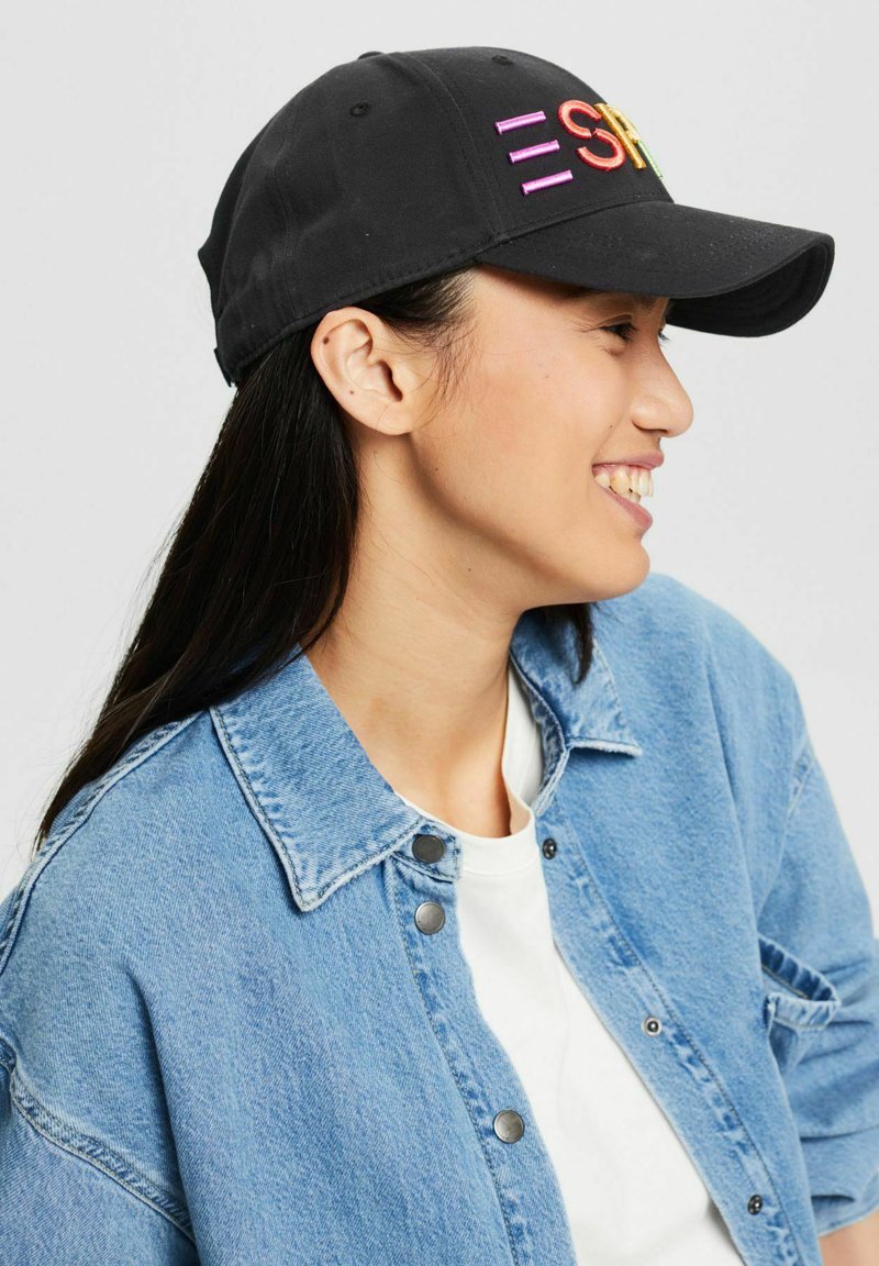 Esprit BASEBALL MIT LOGO STICKEREI - Cap - black/schwarz - Zalando.de
