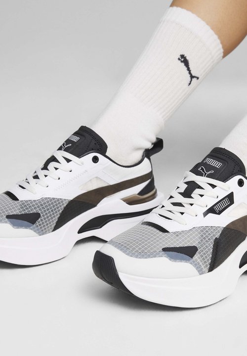 Puma MORPHIC BASE UNISEX - Baskets basses - feather gray/black/blanc - ZALANDO.BE