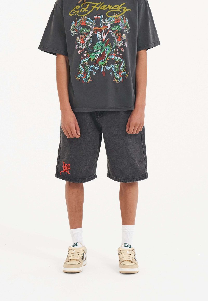 Ed Hardy SNAKE - Jeansshort - grey/grijs - Zalando.nl