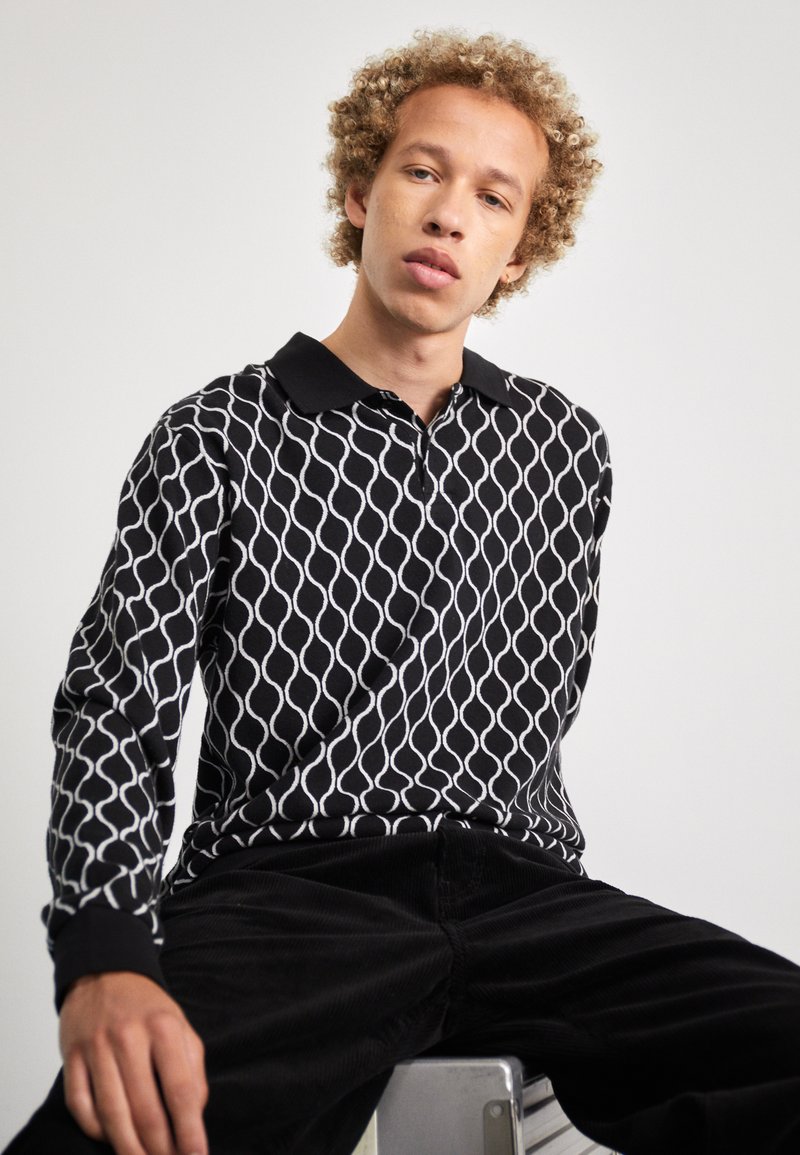 Obey Clothing WINDMERE JAQUARD POLO LS - Strickpullover - black/multi ...