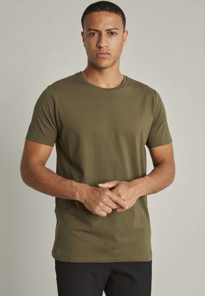 Matinique 3PACK - T-shirts basic - black m. grey olive/grøn - Zalando.dk