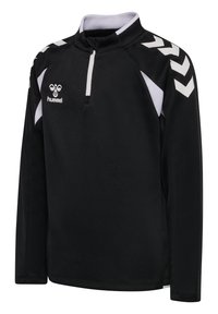 Hummel CORE 2.0 HALF ZIP - Langarmshirt - black white/schwarz meliert ...