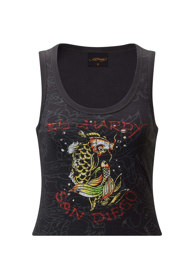 Ed Hardy SAN-DIEGO-KOI - Top - charcoal/gris oscuro - Zalando.es
