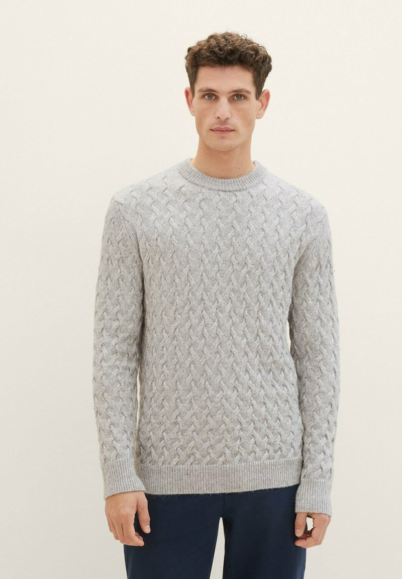 TOM TAILOR Strickpullover - grey heather melange/grau - Zalando.de