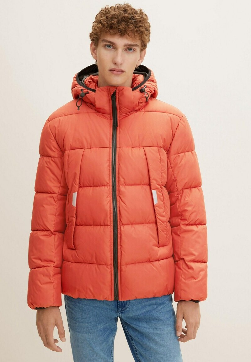 TOM TAILOR DENIM PUFFER - Winter jacket - burned red slate/red - Zalando.de