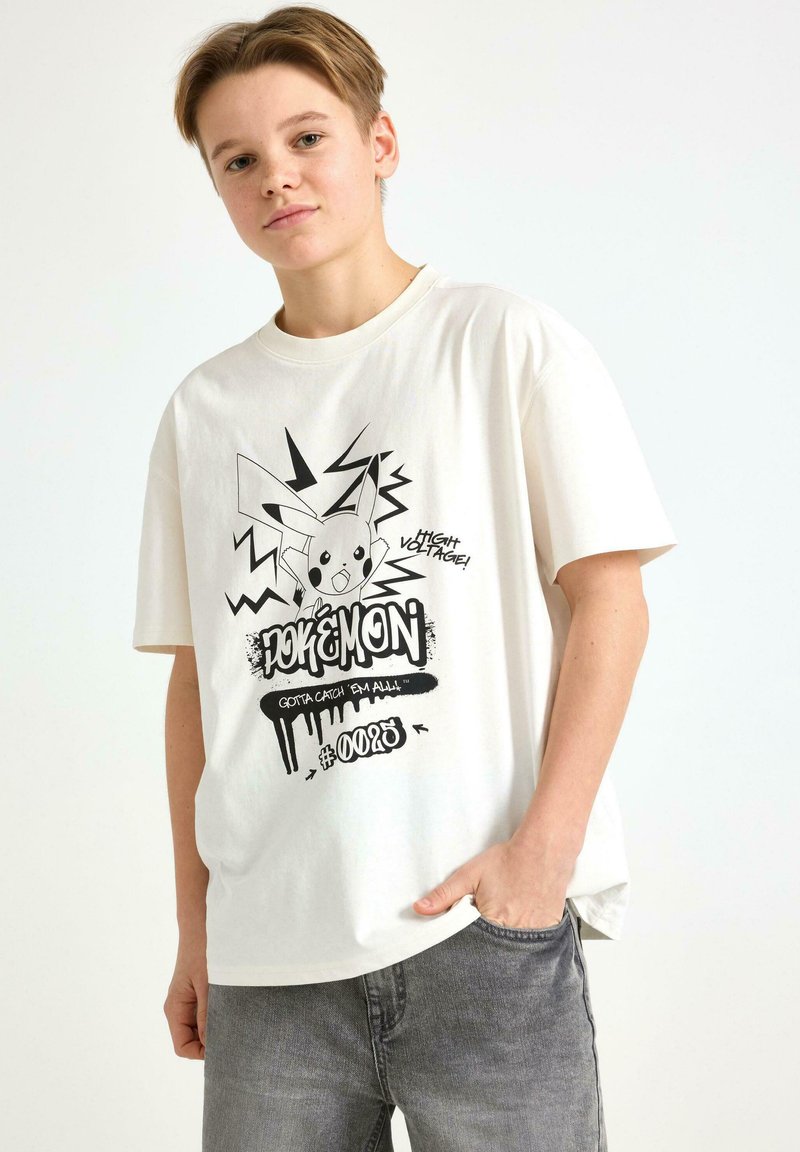 Lindex POKÉMON - T-shirt z nadrukiem/biały - Zalando.pl